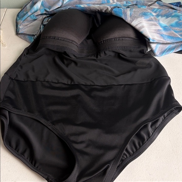 Longitude | Swim | Longitude Blue And Black Womens Bathing Suit Size 8w ...